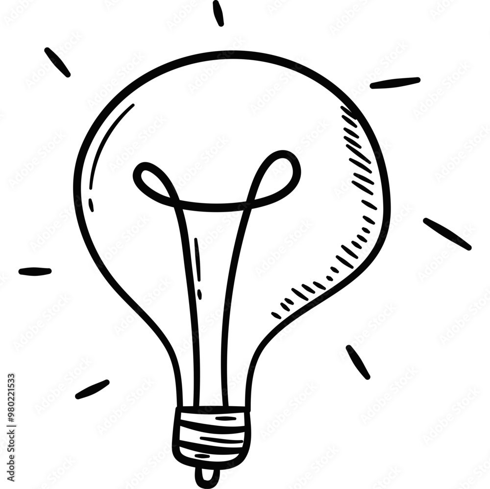 Light Bulb Hand Drawn Stock Vector | Adobe Stock