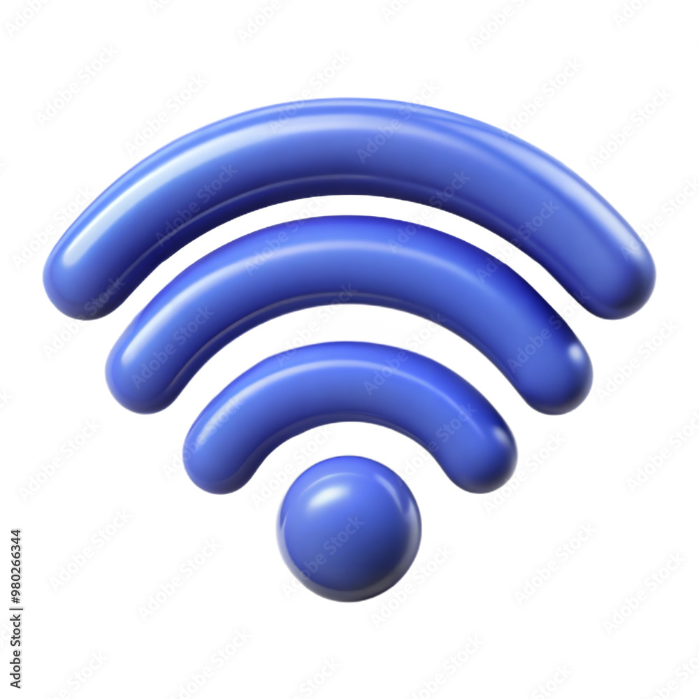 Transparent 3D Wi-Fi Symbol, Wireless Network Icon, Minimalistic and ...