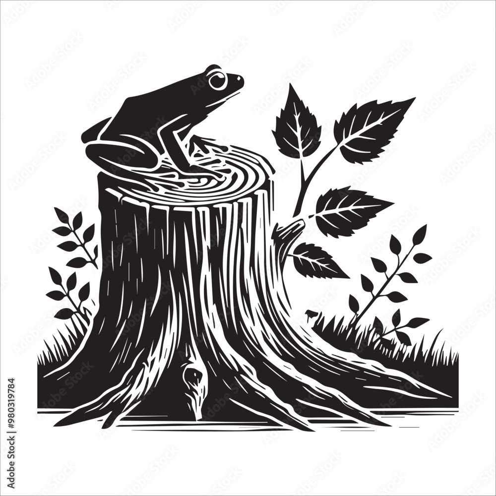 Stock-Vektorgrafik „Tree Stump Silhouette Clipart, Tree Stump Clipart ...