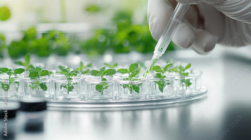Scientist in a lab developing biodegradable materials using plant-based ...