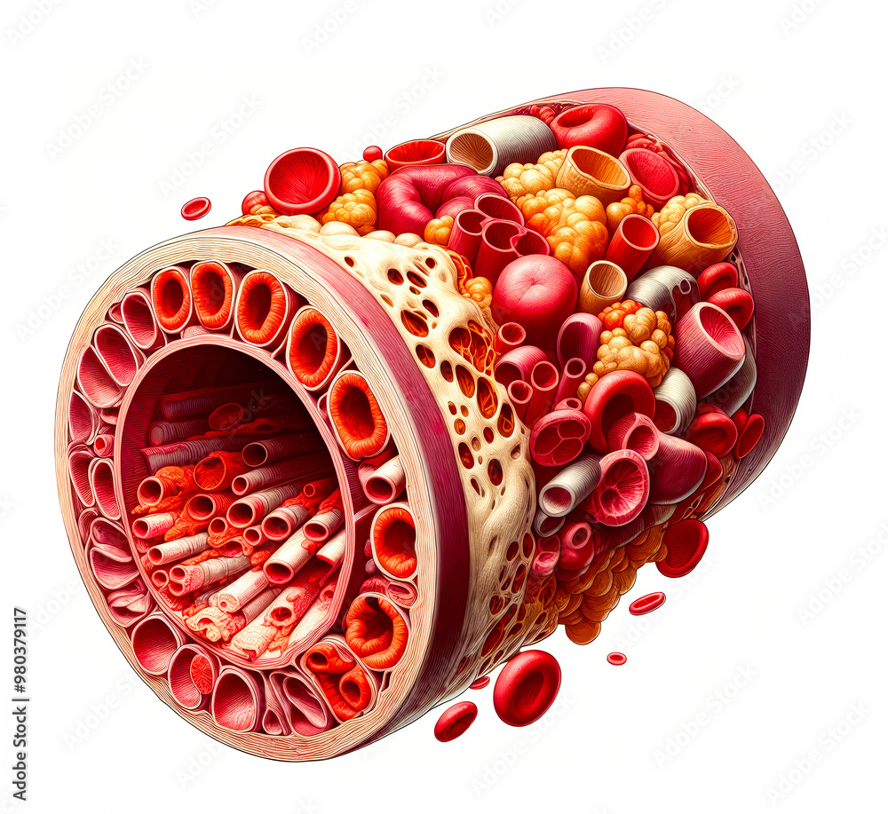 Lateral cross-sectional anatomical illustration showing the layers and ...