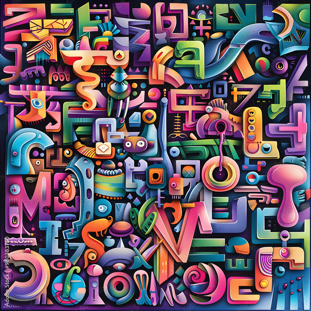 Artistic Typography: A Vibrant Compilation of Letters and Symbols ...