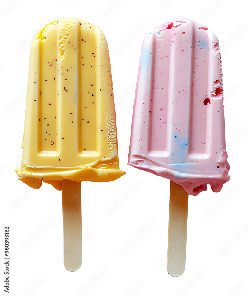 ice cream ancient wood popsicle skewer milk strawberry and vanilla ...