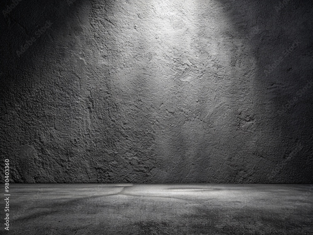 Rough black wall and concrete floor texture with dark graphite surface ...