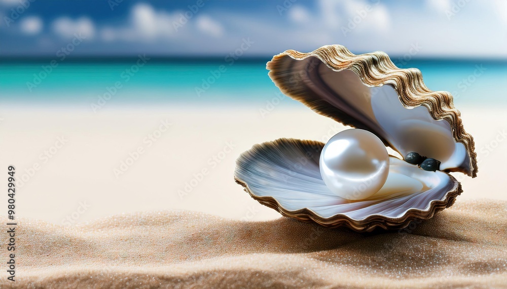 White pearl inside opened oyster shell Stock Photo | Adobe Stock
