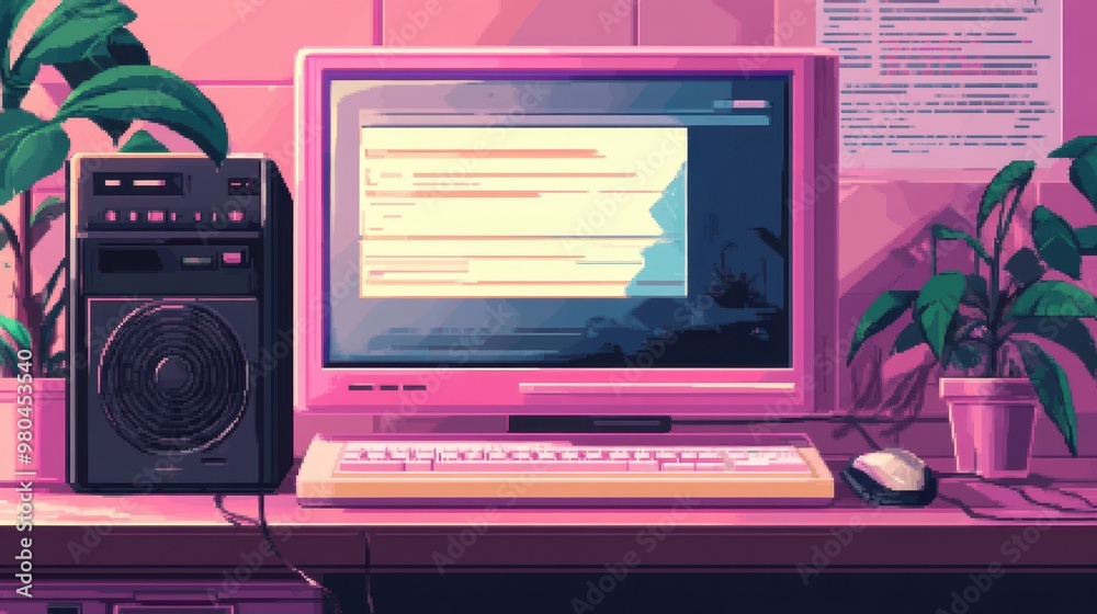 Retro old computer user interface,Pink Y2K computer window page and ...