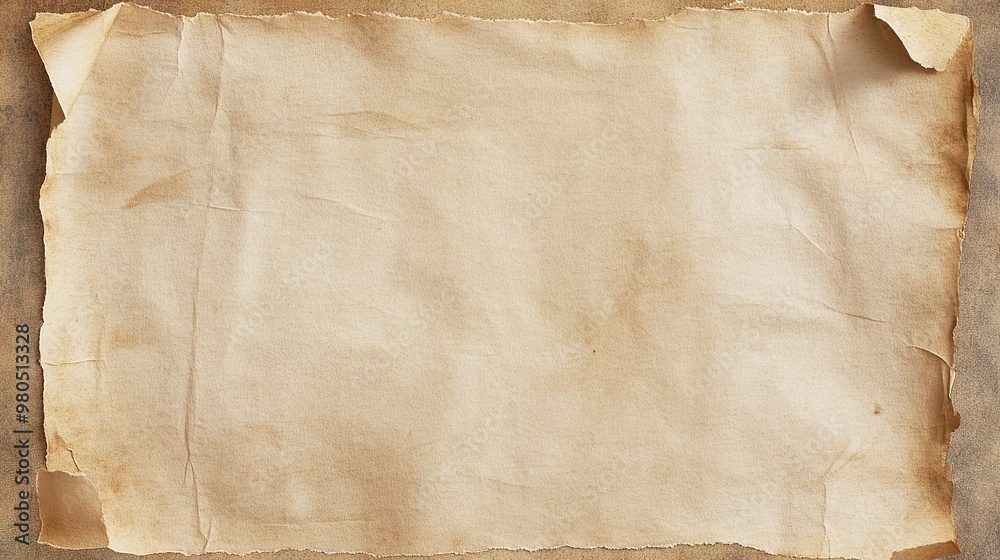 A vintage parchment-style paper with an antique effect, featuring ...