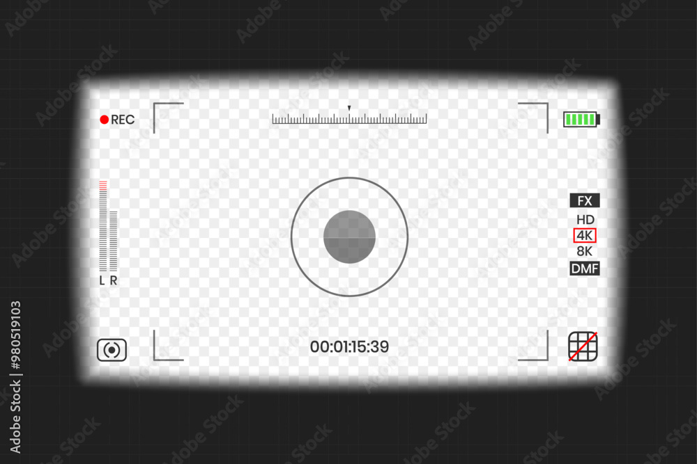 Camera viewfinder video or photo frame recorder flat style design ...