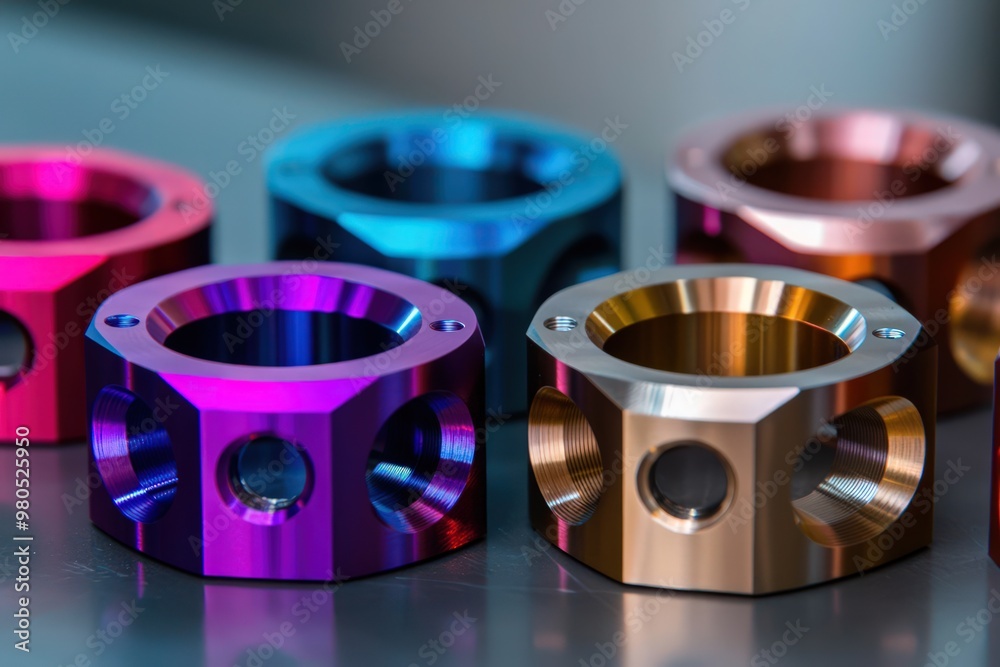 Custom-machined CNC parts featuring anodized finishes, tailored for ...