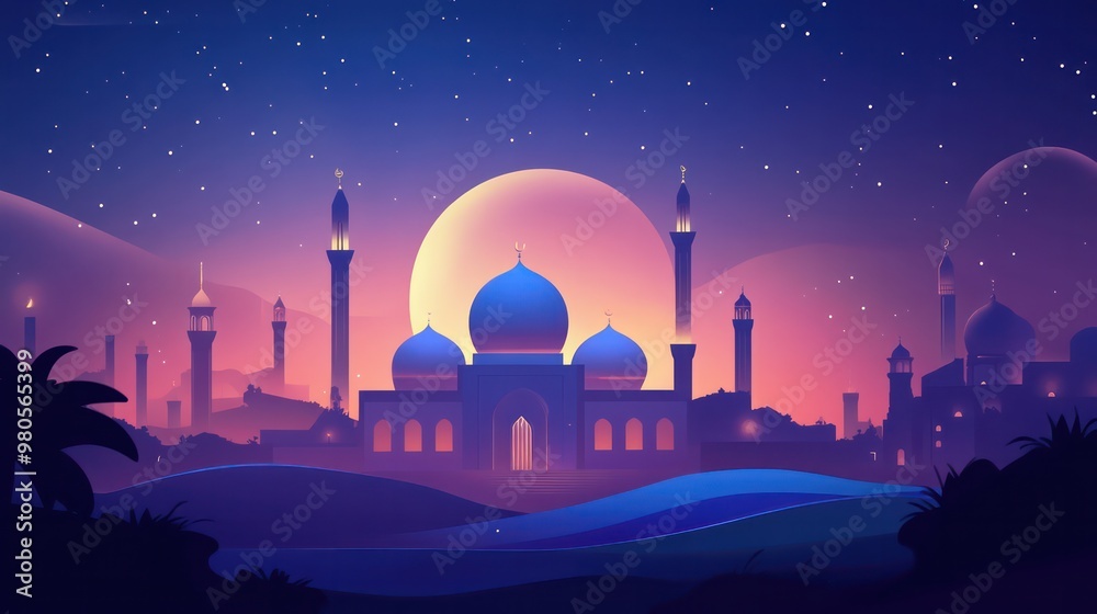 Islamic background for interactive apps, offering a sleek, modern ...