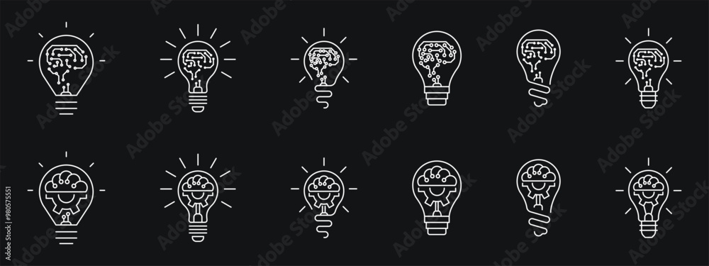 Light Bulb line icon vector, isolated on white background. Idea sign ...