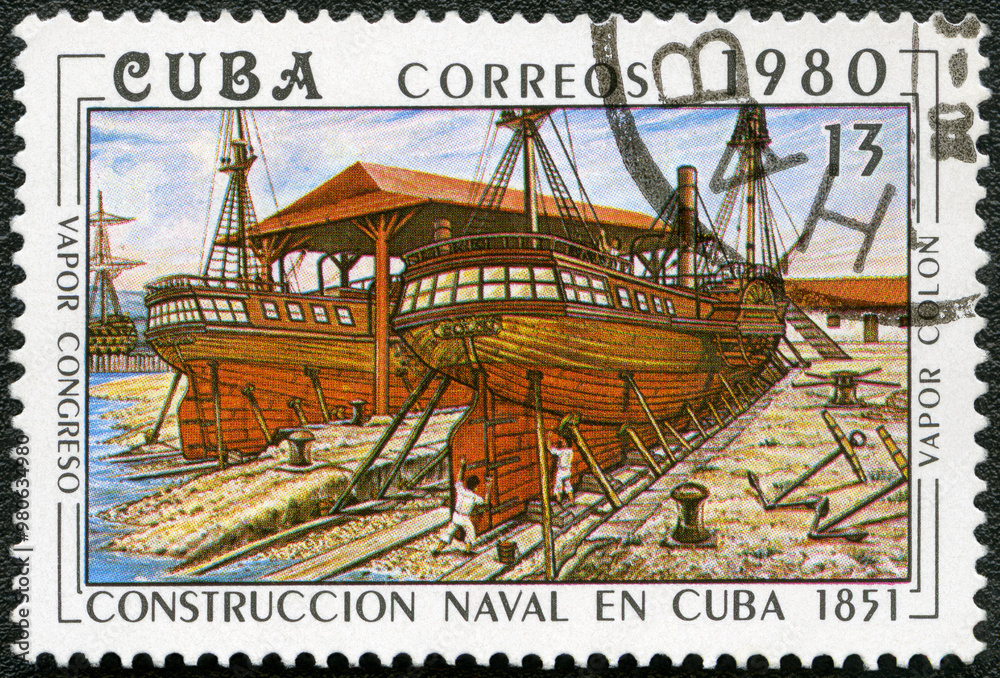 CUBA - 1980: shows Vapor, Steamships Congreso and Colon, series Ships ...