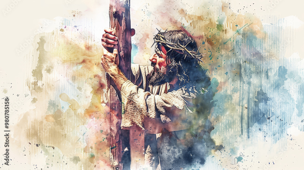 Jesus taking up his cross. The suffering of Jesus Christ on Calvary ...