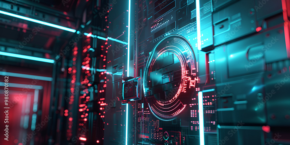 "Advanced Security System in a High-Tech Data Center"| "Futuristic ...