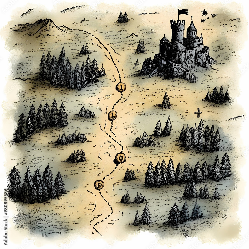 Enigmatic Haunted Treasure Hunt: Interactive Map with Mysterious Clues ...