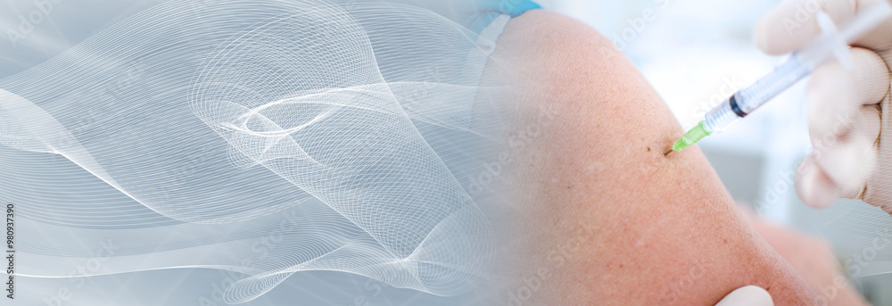 Doctor making an injection; panoramic banner Stock Photo | Adobe Stock