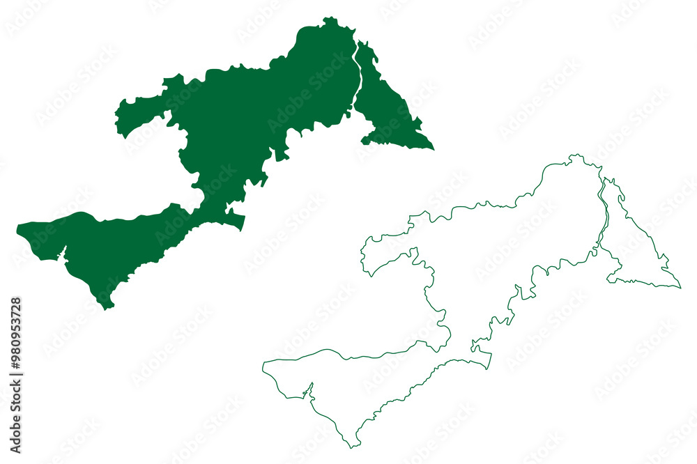 Khordha district (Odisha State, Republic of India) map vector ...