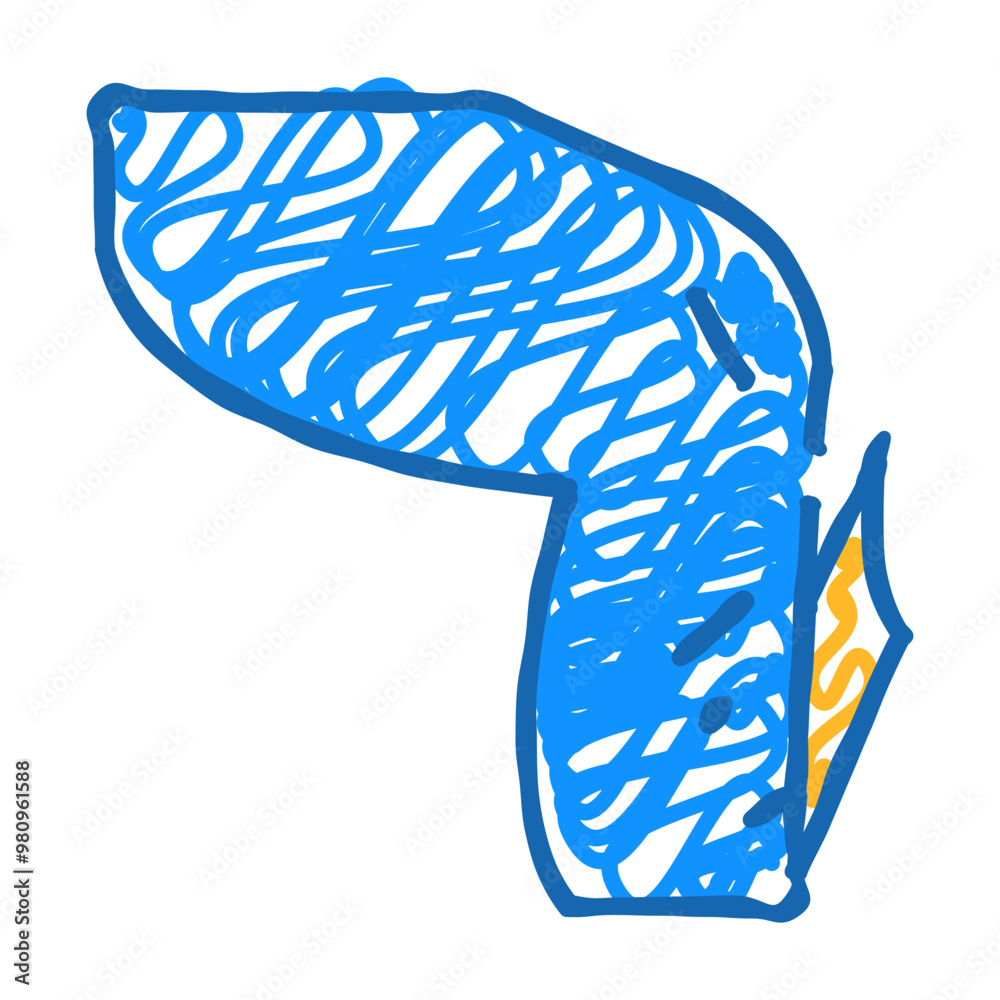 open fracture doodle icon sketch vector. open fracture sign. isolated ...