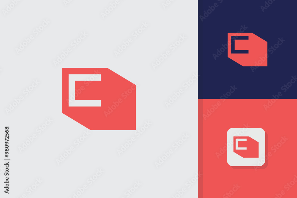 letter c block logo design vector template Stock Vector | Adobe Stock