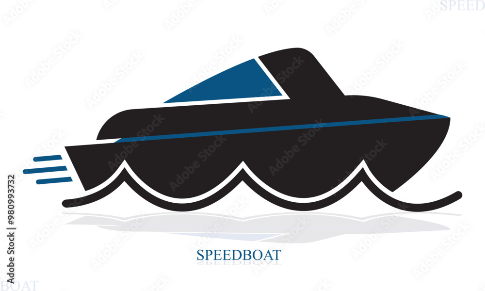 Speed boat Logo of Speedboat ship vector, cruise icon, yacht symbol ...