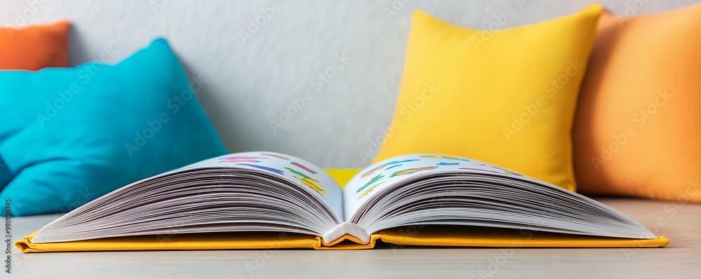 Reading Time in Primary Education showing an open storybook on a table ...