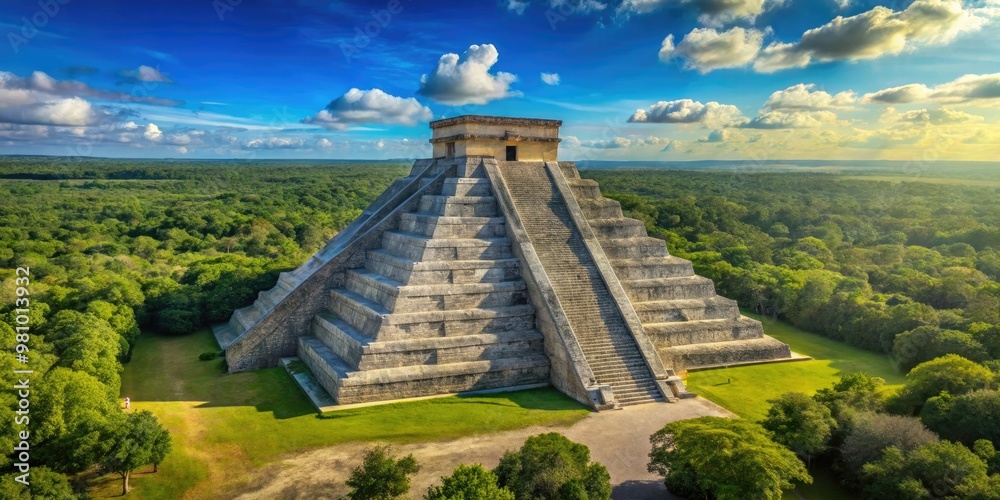 Approaching doomsday, the ancient Mayan pyramid stands vigilant beneath ...