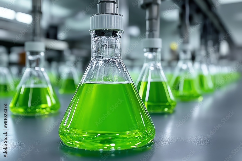 Acid solutions like hydrochloric acid used in industrial processes ...