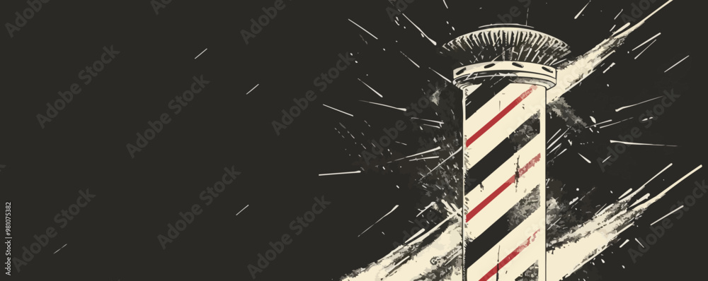 Vector de Stock Retro pin-up barber pole with stripes, vector ...