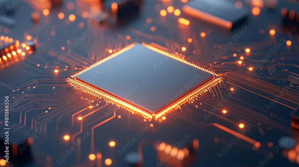 Advanced AI-Driven Chipsets in 3D Render - Cutting-Edge Neural Networks for Deep Learning ...