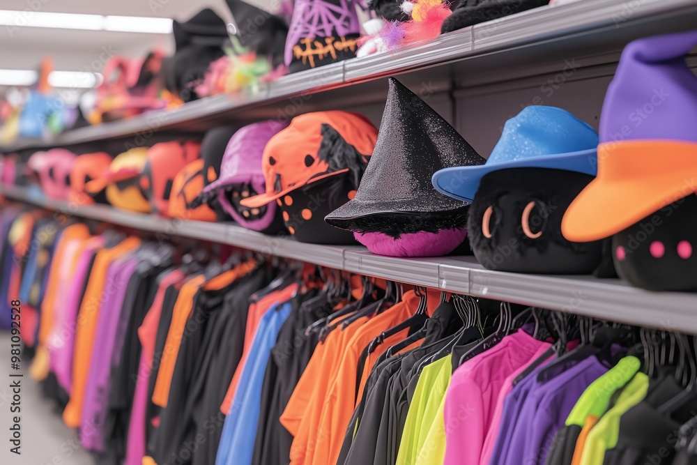 Halloween Costume Extravaganza: A retail store aisle bursts with ...