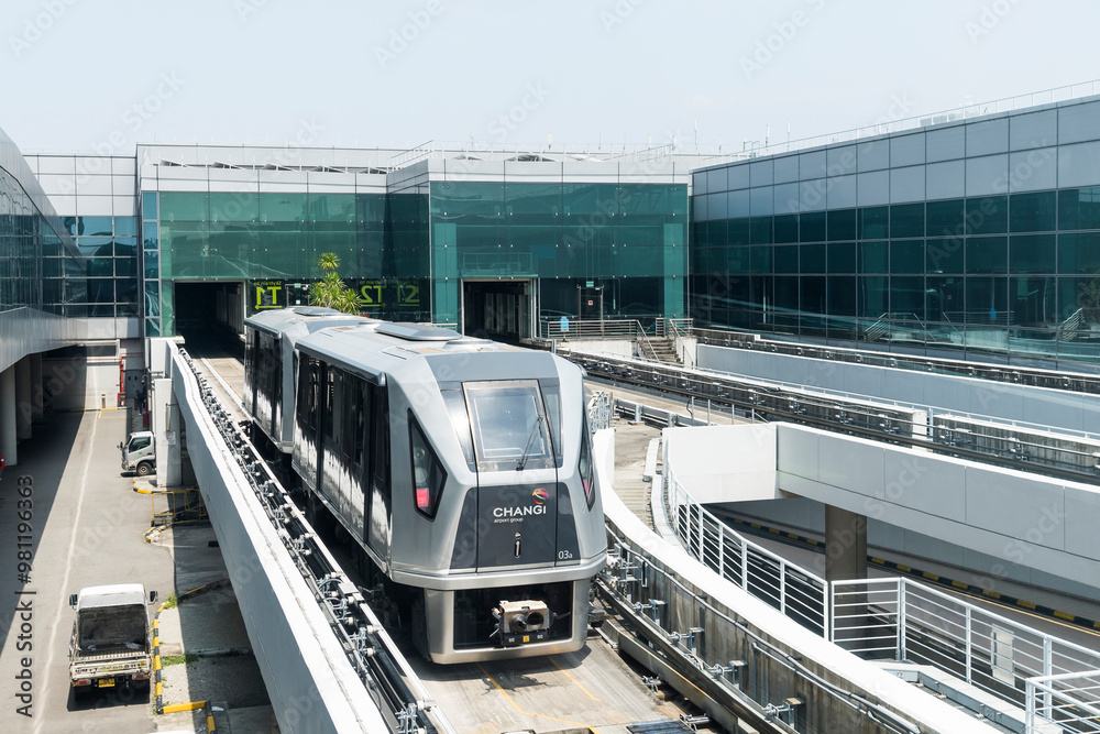 Singapore- July 20, 2024: The Changi Airport Skytrain is an automated ...