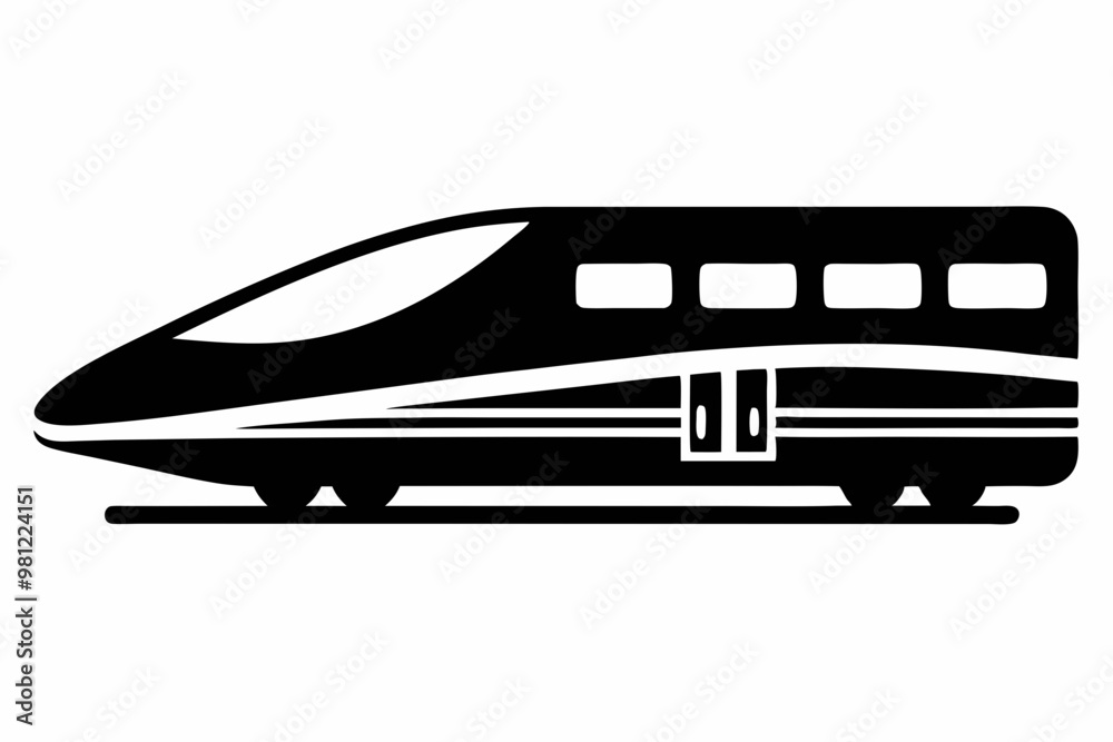 Bullet train vector silhouette, japanes bullet train icon clip art ...