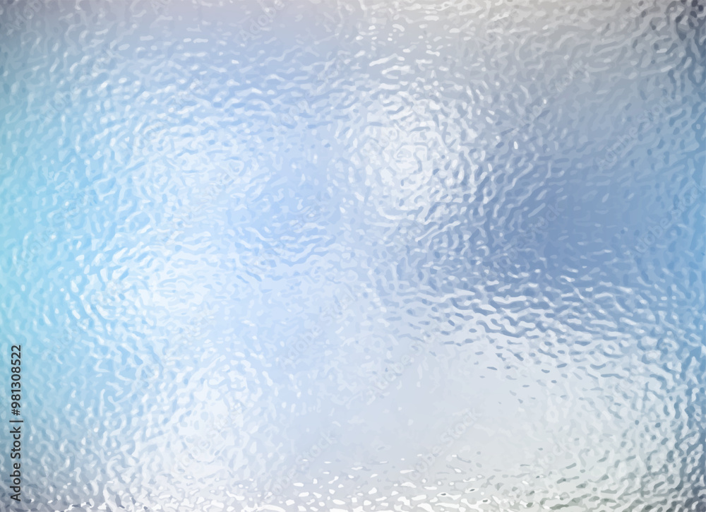 Abstract light blue gradient background with of embossed, ribbed glass ...