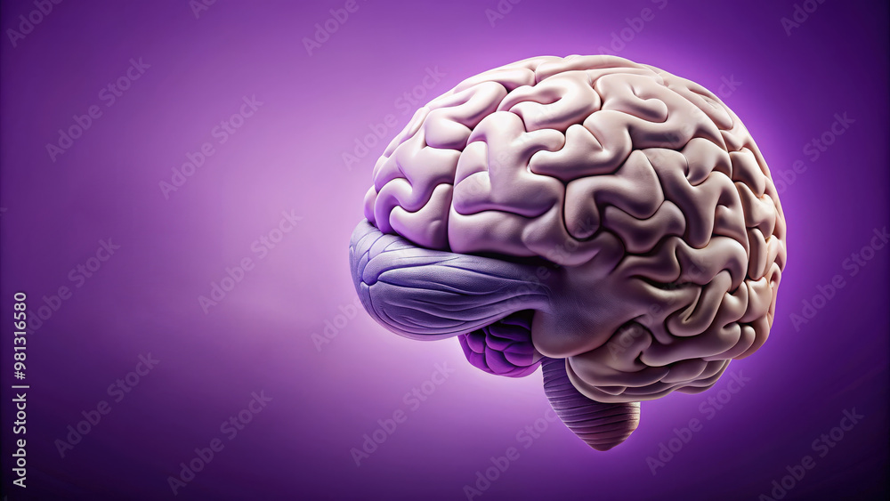 Realistic human brain with intricate folds and detailed structure ...