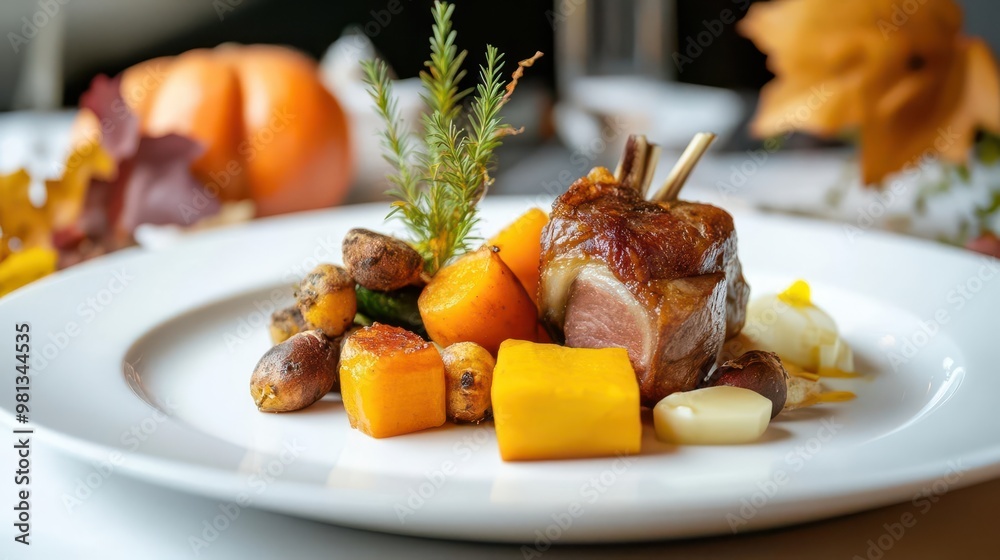 A chef s table at a highend restaurant, featuring a fall tasting menu ...