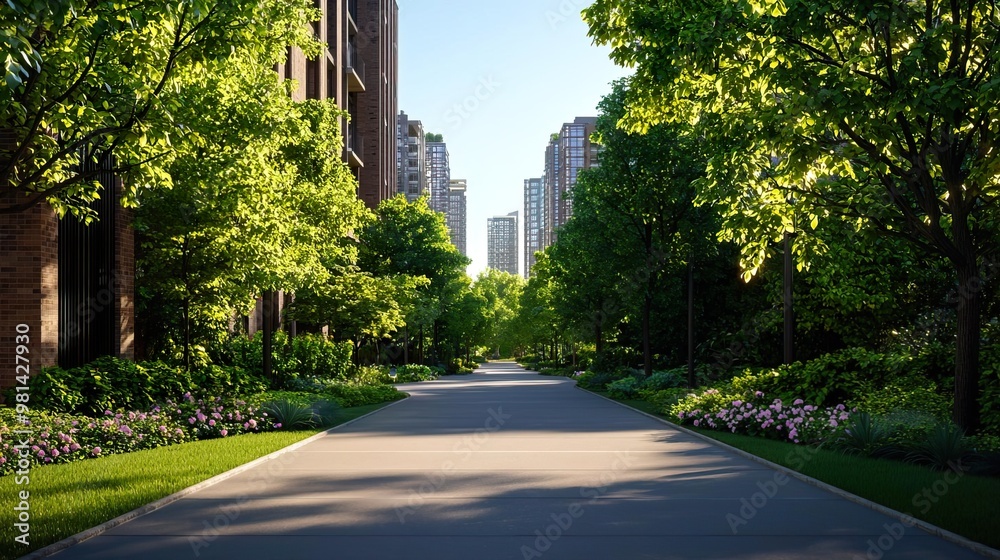 An artistic representation of a planned urban area, highlighting mixed ...