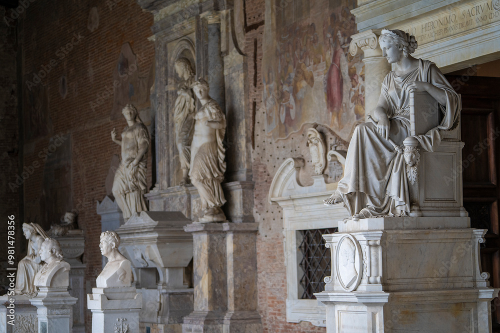 Interior of The Camposanto Monumentale, the ancient cemetery and ...