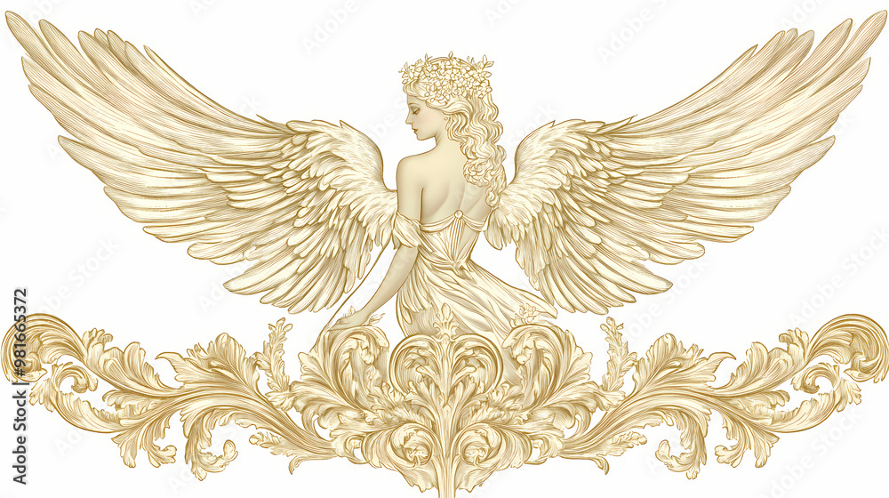 Png transparent angel woman decorative border divider as detailed ...