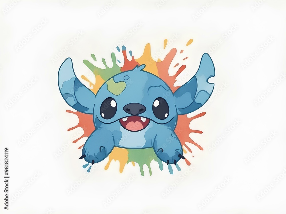 Watercolor Stitch Splash, Stitch Floral and Butterflies Watercolor ...