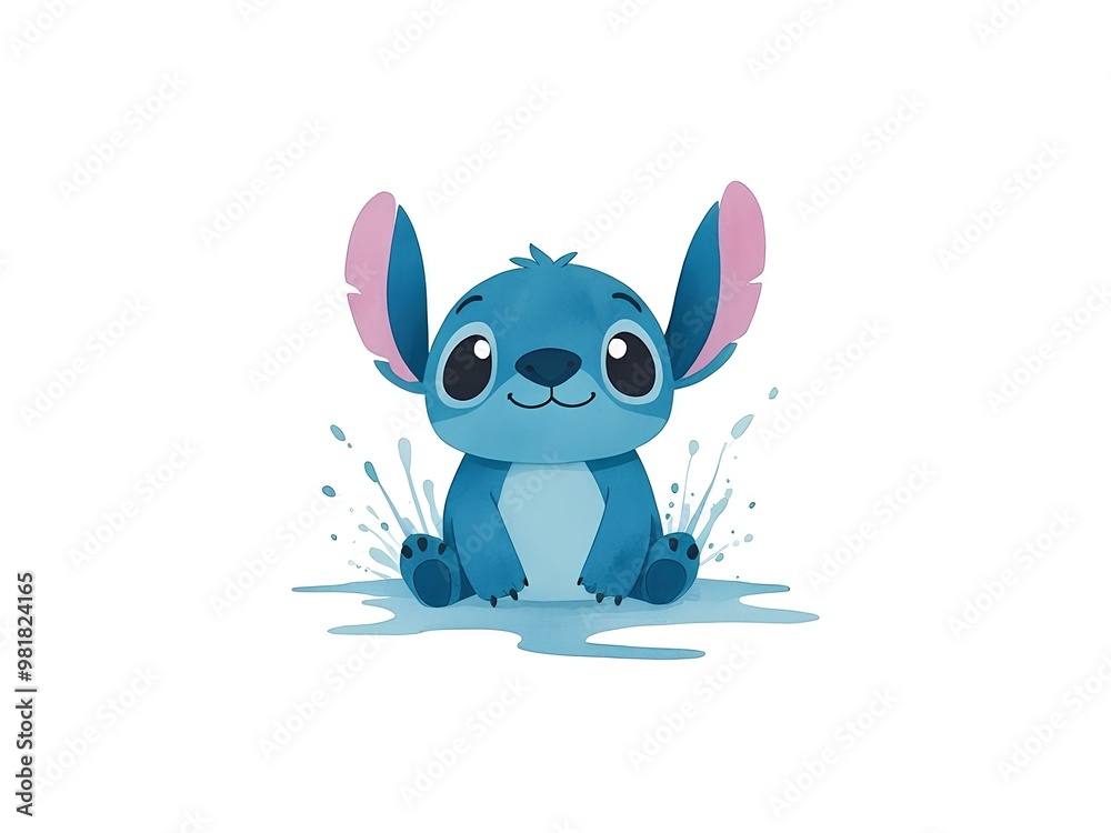 Watercolor Stitch Splash, Stitch Floral and Butterflies Watercolor ...