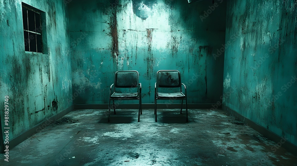 Rundown police station's interrogation room, air thick with tension ...