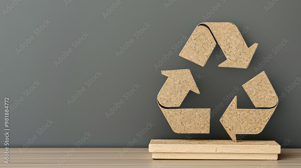 Sustainable and eco friendly, this wooden recycling symbol represents ...