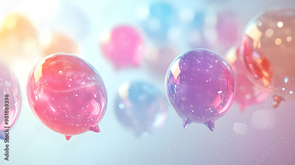 3D Floating Holographic Political Speech Bubbles Concept Wide Shot of ...