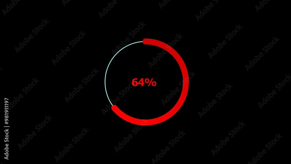 64 percent number circle loading icon pie chart diagrams modern design ...