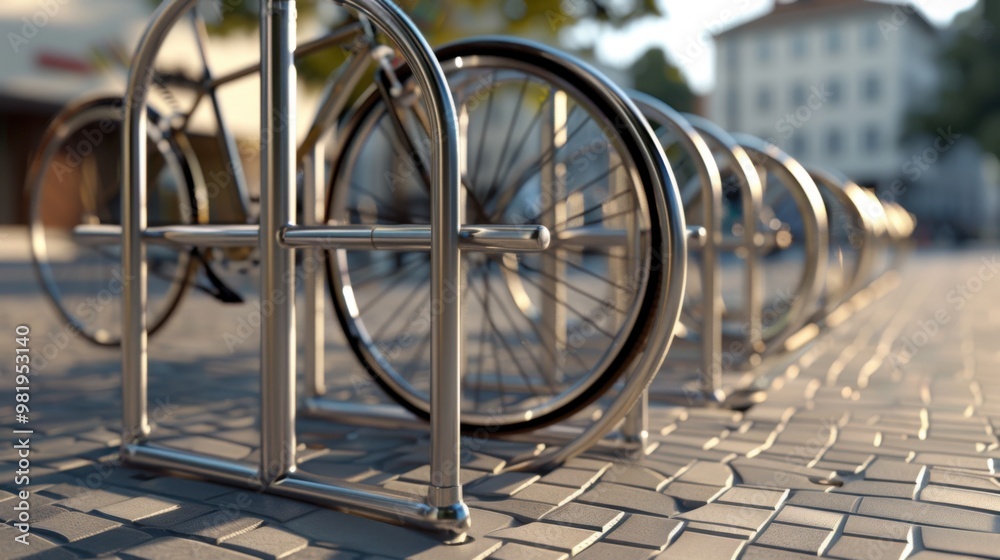 Bike Rack: A designated structure for locking bicycles, allowing ...