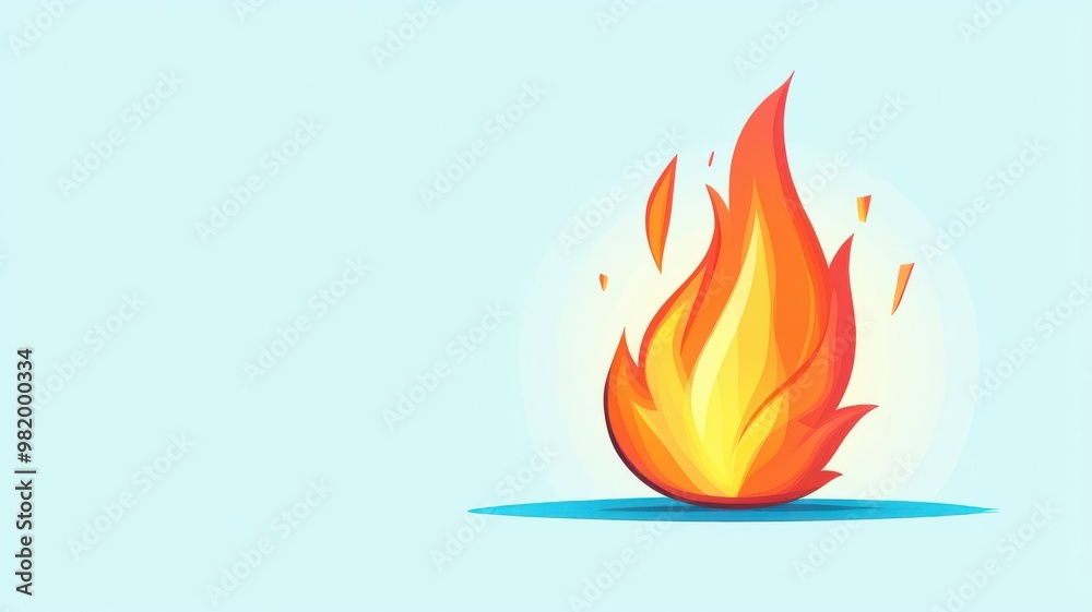 Fire eruption flat design side view explosive energy theme animation ...