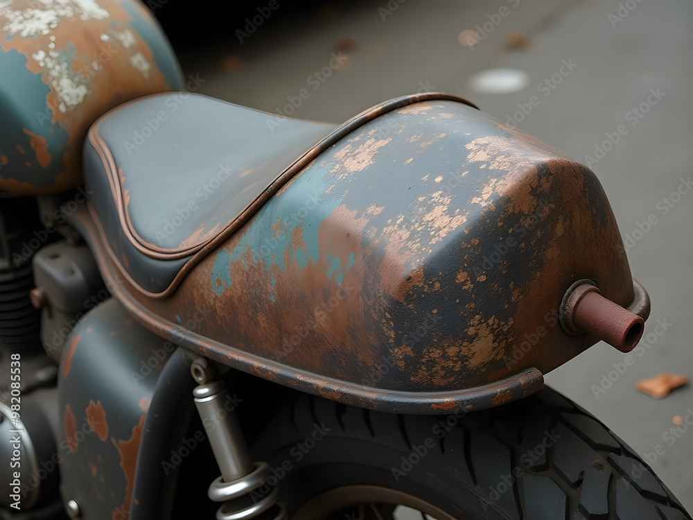 Vintage Motorcycle Seat with Rich Patina and Weathered Leather Texture ...