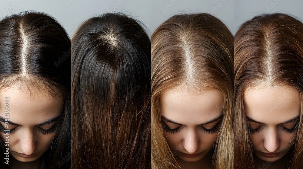 Infographic showing the hair growth process, with detailed before-and ...
