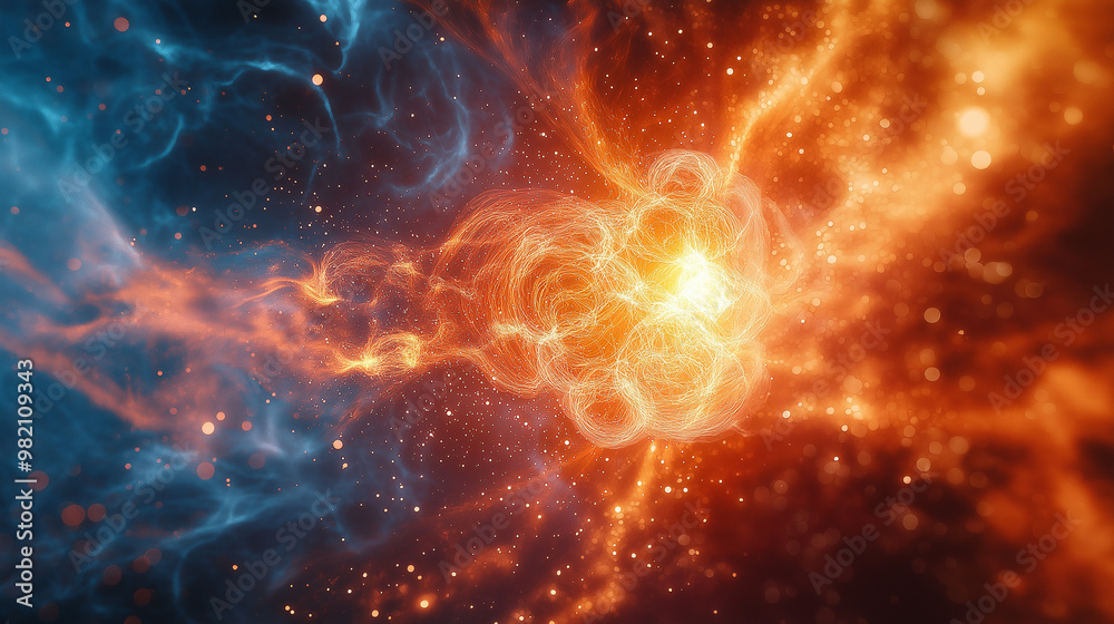 Energy splitting in a nuclear fission process, atomic particles ...