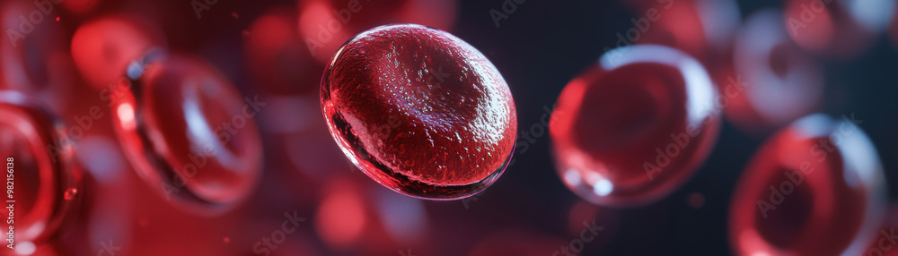 3D Human Red blood cells Hemoglobin system Panorama Super Ultrawide ...
